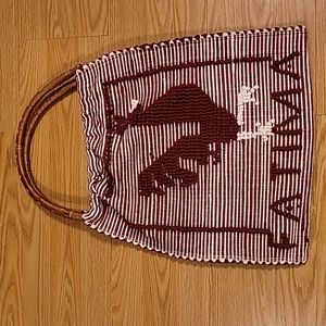 Vintage | Bags | Vintage Portugal Tourist Tote Bag Carpet Rag Woven Red ...